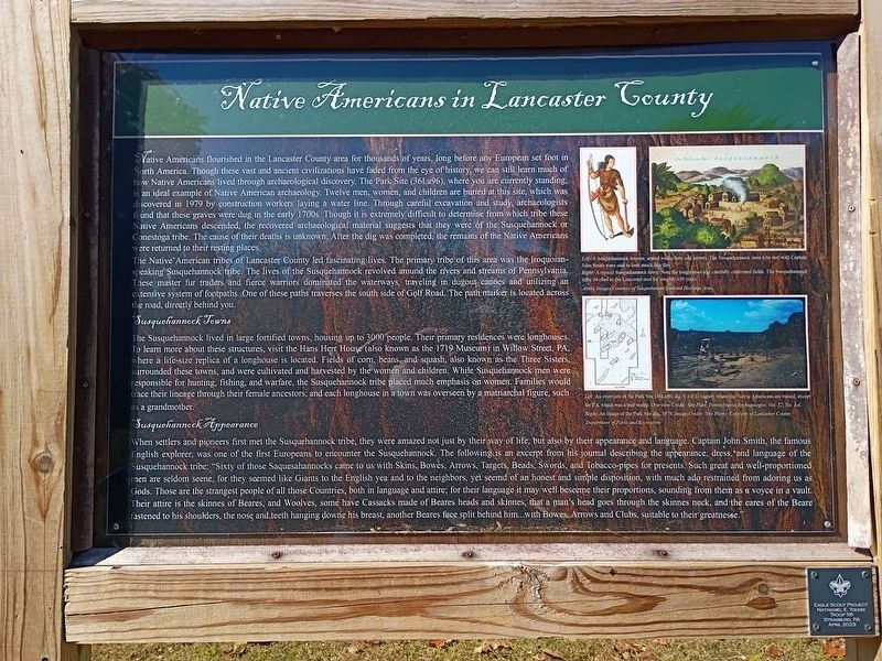 Native Americans in Lancaster County Historical Marker