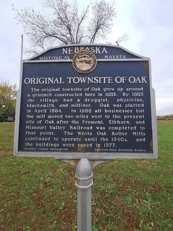 Original Townsite of Oak Historical Marker