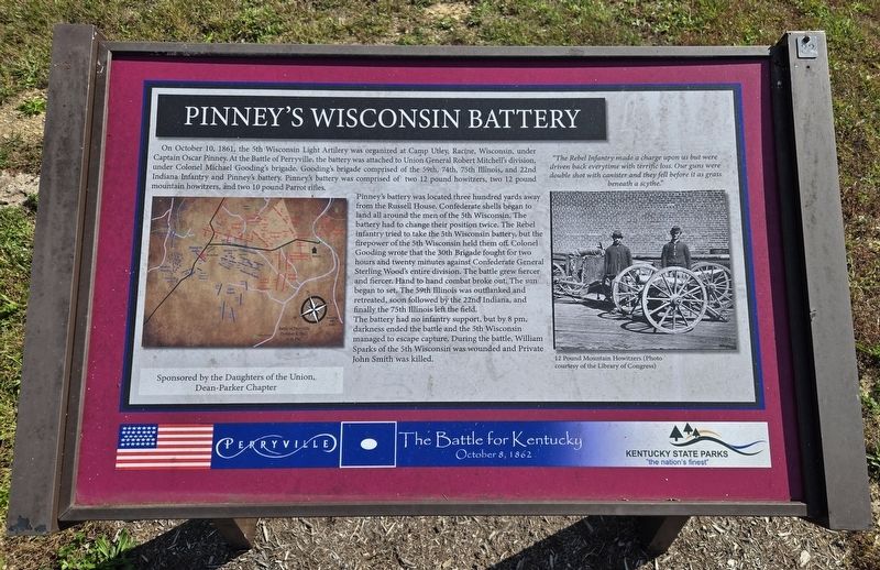 Pinney's Wisconsin Battery Historical Marker