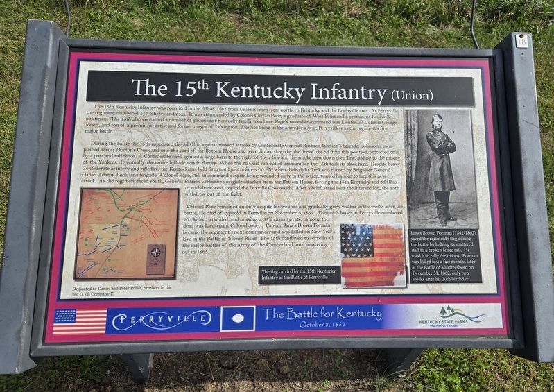 The 15th Kentucky Infantry (Union) Historical Marker