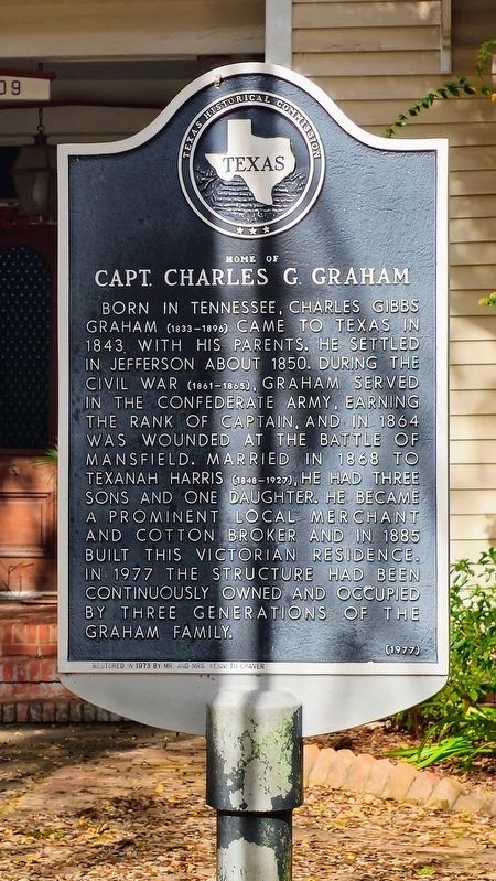 Home of Capt. Charles G. Graham Historical Marker