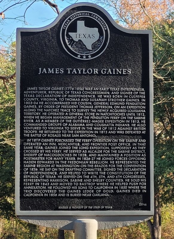 James Taylor Gaines Historical Marker