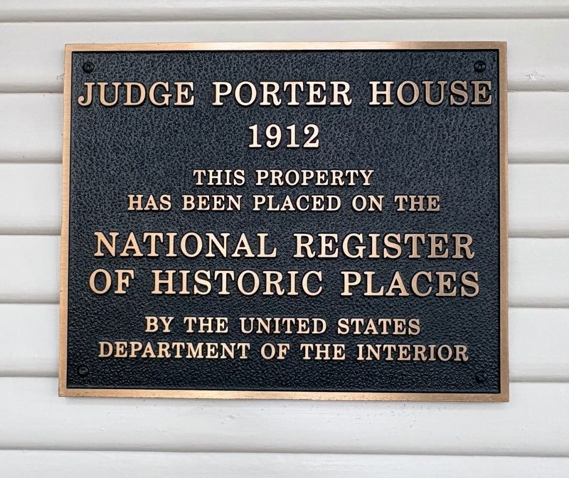 Judge Porter House Historical Marker