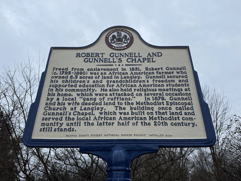 Robert Gunnell and Gunnell's Chapel Historical Marker