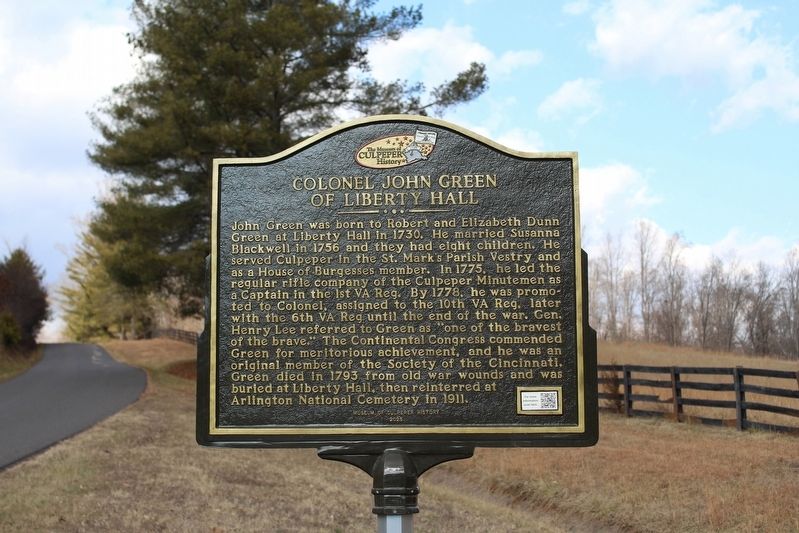 Colonel John Green of Liberty Hall Historical Marker
