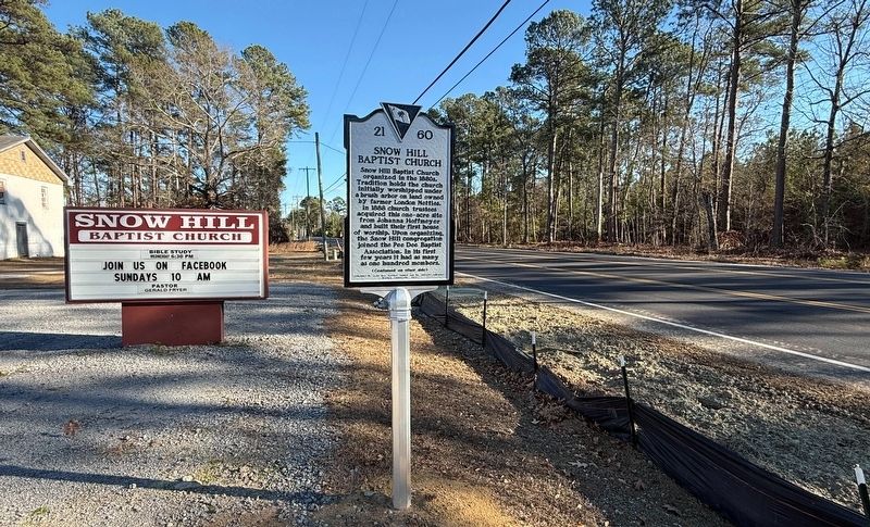 Snow Hill Baptist Church Historical Marker