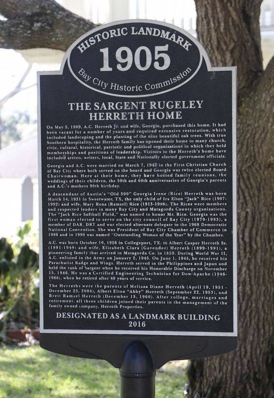 The Sargent Rugeley Herreth Home Historical Marker