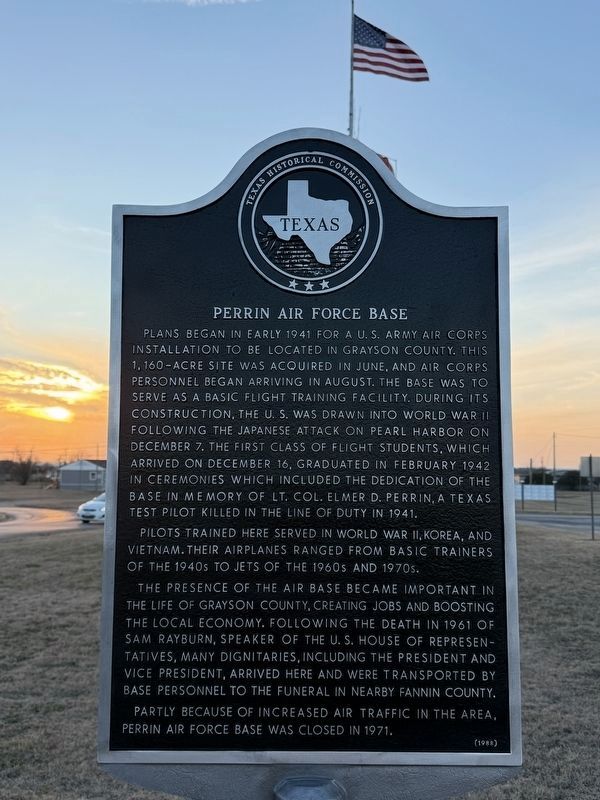 Perrin Air Force Base Historical Marker
