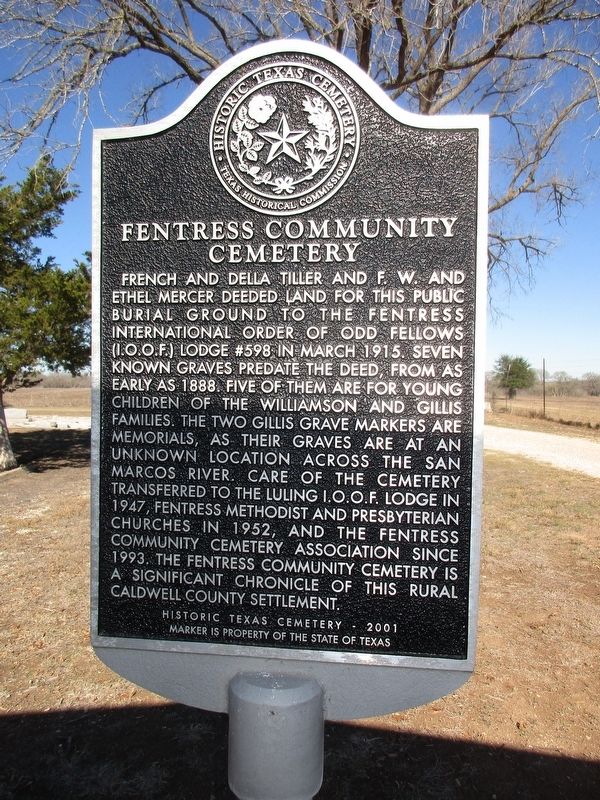 Fentress Community Cemetery Historical Marker