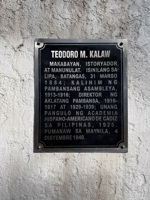 Teodoro M. Kalaw Historical Marker